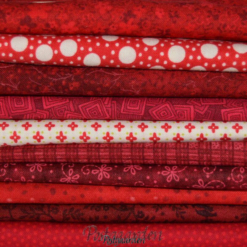 Røde patchworkstoffer - POSTGAARDEN | Patchwork- , Strik og Broderi Butik online & Hjørring