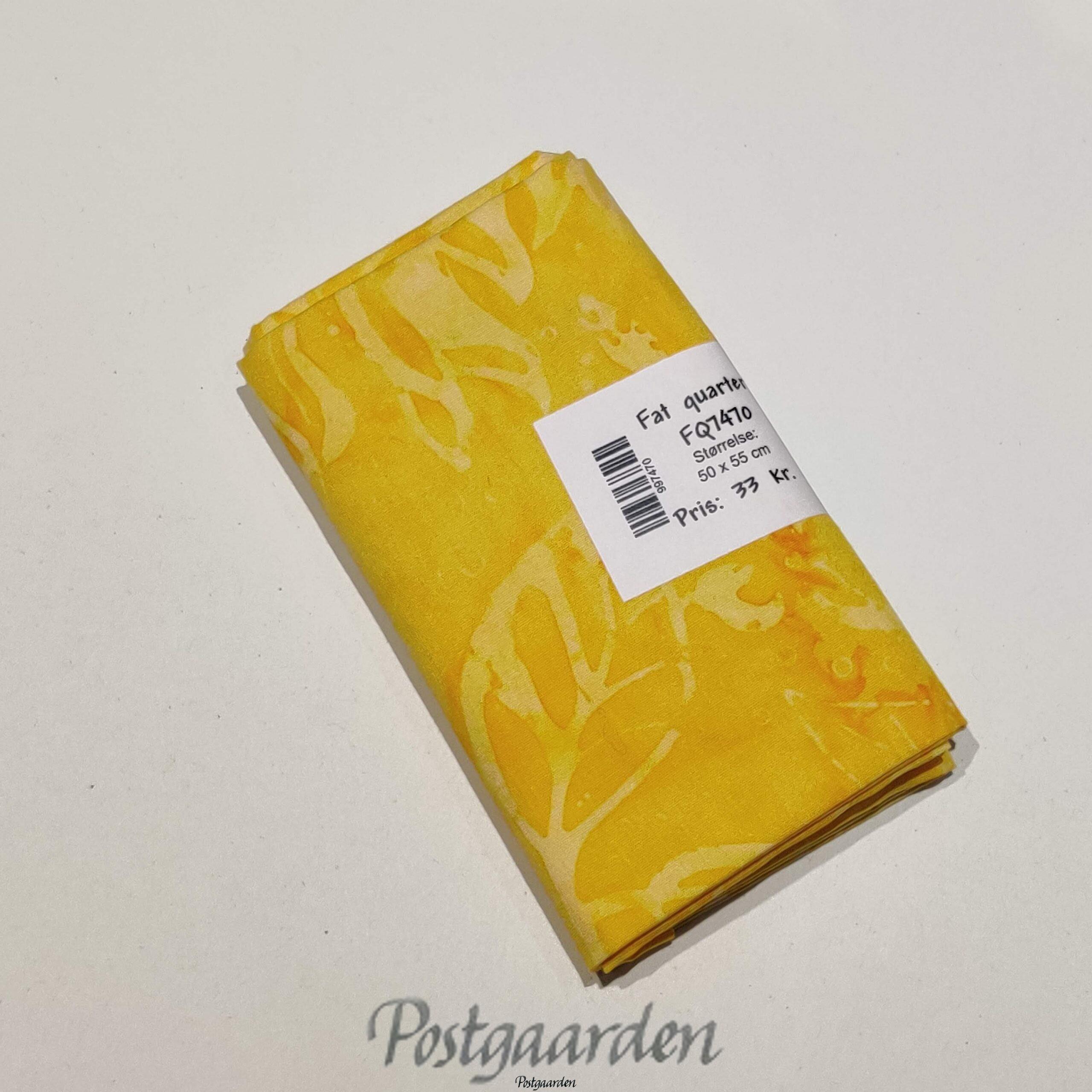 FQ7470 - Gul med blade bali batik patchworkstof - POSTGAARDEN | Patchwork- , Strik og Broderi ...
