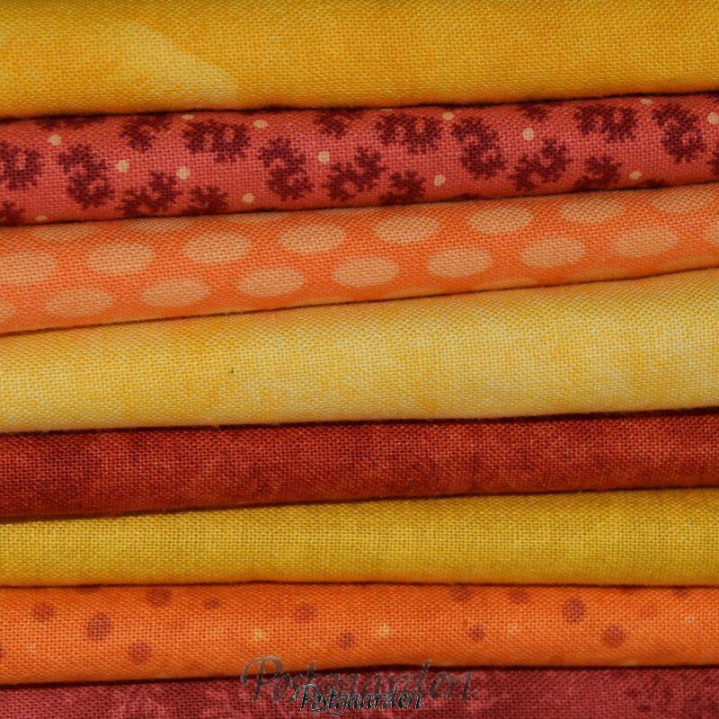 Gul/Orange Patchworkstof - POSTGAARDEN | Patchwork- , Strik og Broderi Butik online & Hjørring